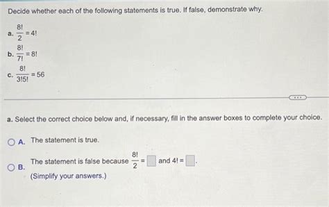 Solved Decide Whether Each Of The Following Statements Is