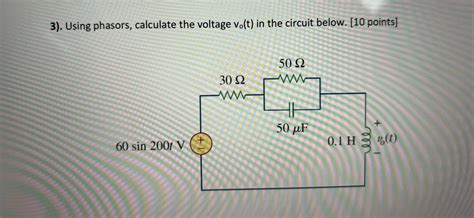 solved 3 using phasors calculate the voltage vo t in the