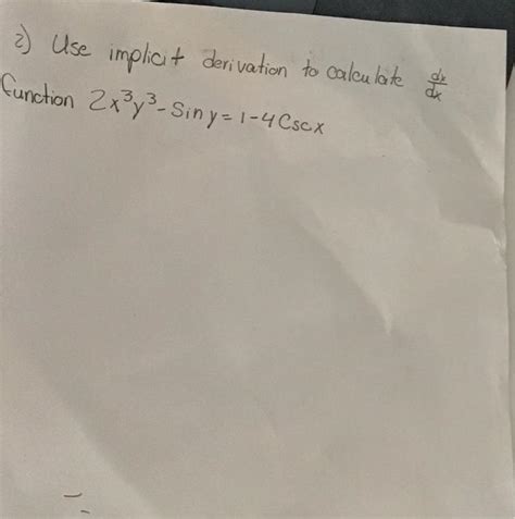 solved 2 use implicit derivation to calculate function