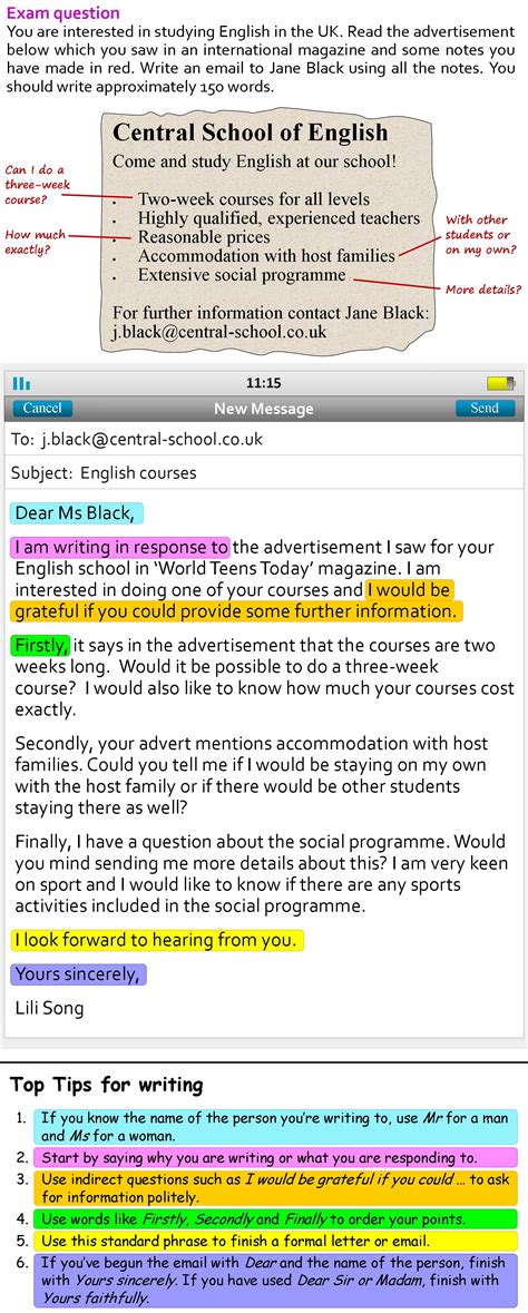 A More Formal Email LearnEnglish Teens British Council