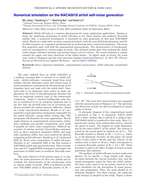 Pdf Numerical Simulation On The Naca0018 Airfoil Self Noise Generation
