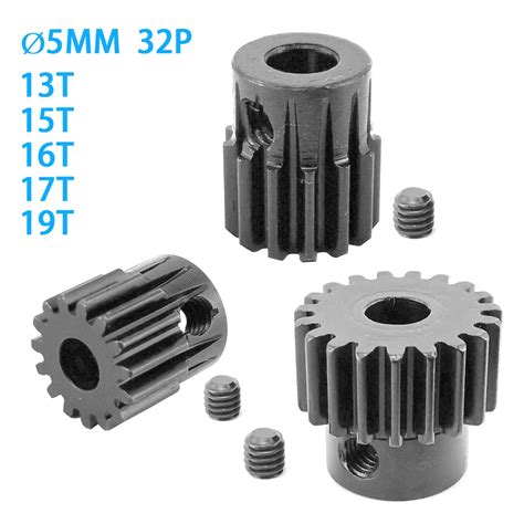 Engranaje De Motor De Pi N De Metal De Acero Negro M0 8 32p 5mm De