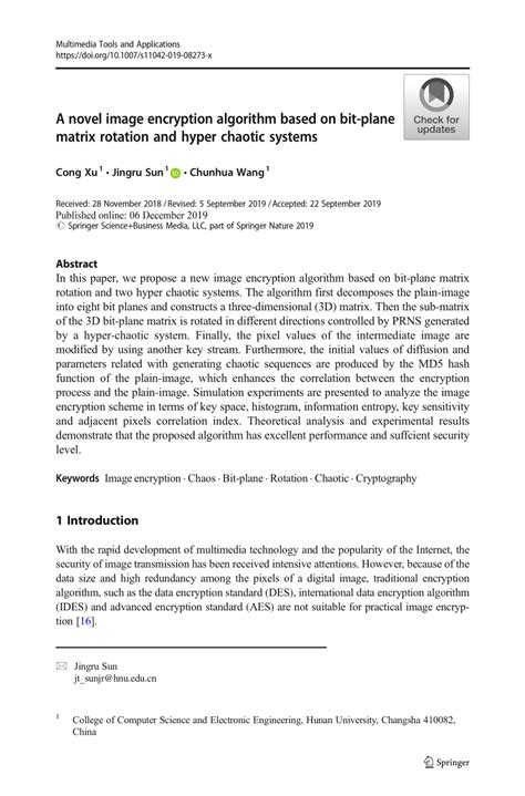 Pdf A Novel Image Encryption Algorithm Based On Bit Plane Matrix