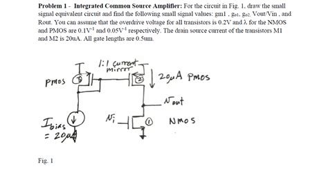 Solved For The Circuit In Fig Draw The Small Signal Chegg