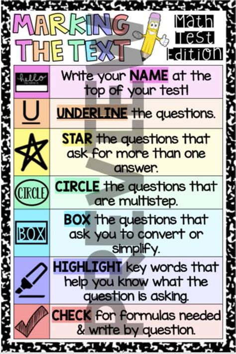 Math Test Taking Strategy Poster By Math To The Middles Tpt