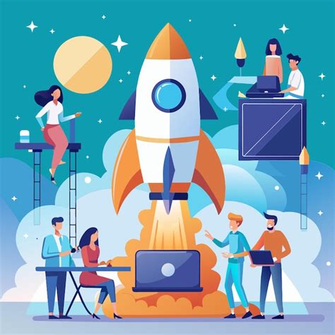 Illustration Of Product And Service Launch Startup Development Creative Concept For Web Banner