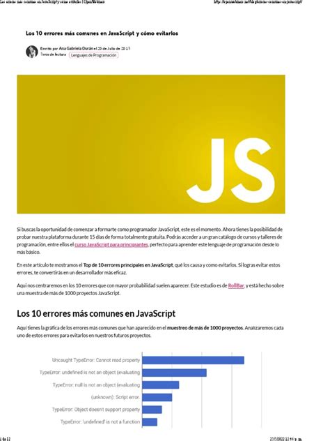 los errores más comunes en javascript y cómo evitarlos openwebinars pdf script java modelo
