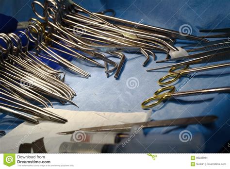 Surgical Instrumentory On The Table During Operation Stock Photo Image Of Care Professional