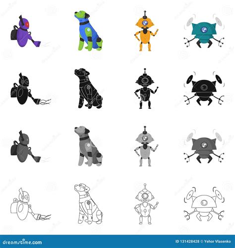 Vector Design Of Robot And Factory Logo Collection Of Robot And Space Vector Icon For Stock