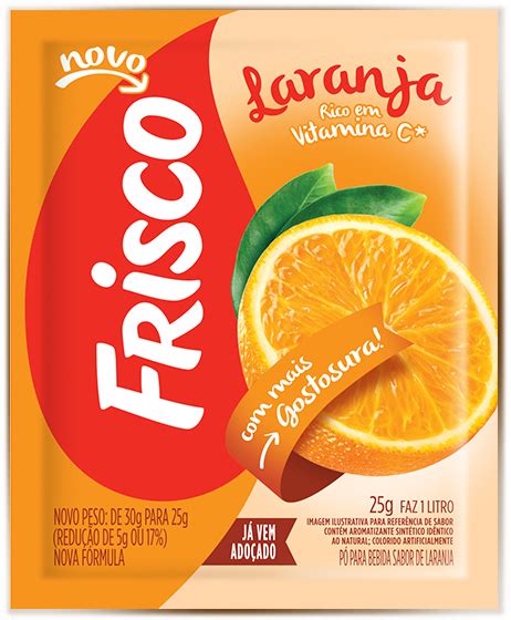 Refresco Em PÓ Laranja Frisco Pacote 18g Gtineanupc 27896490290642