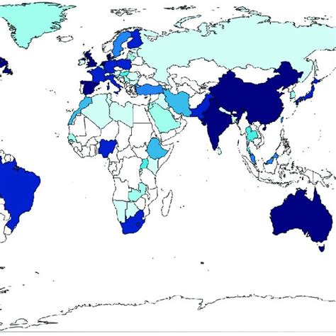 Choropleth Map Of Countries Represented In The Systematic Review