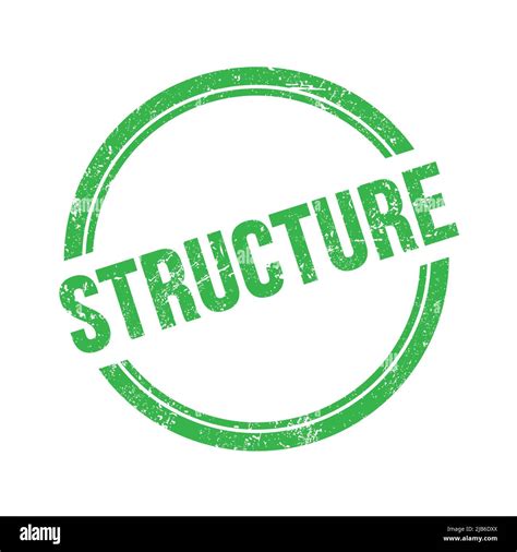 STRUCTURE Text Written On Green Grungy Vintage Round Stamp Stock Photo