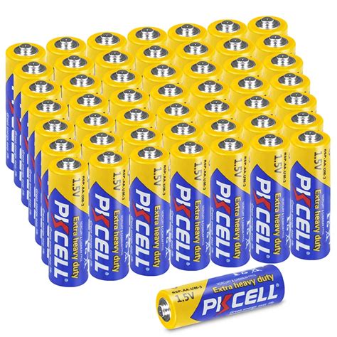 40pcs Pkcell Aa 배터리 15v Aa 슈퍼 헤비 듀티 탄소 아연 배터리 Aa R6p Um 3 배터리 장난감 카메라 레이저 손전등기본적인 And 건전지
