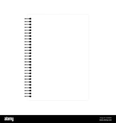 Wire Bound Empty White A4 Note Book Template Blank Page Mockup Side