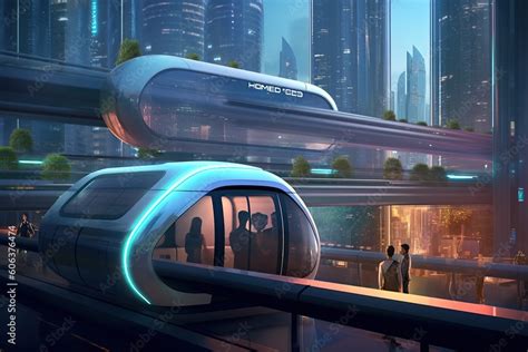A Hyper Realistic Digital Illustration Showcasing An Advanced Hyperloop