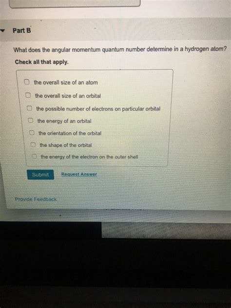 Solved What Does The Angular Momentum Quantum Number