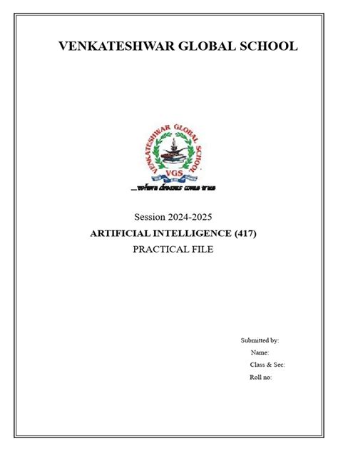 Class 9 Ai Practical File Guide Pdf