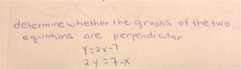 Solved Determine Whether The Graphs Of The Two Equations Are Chegg