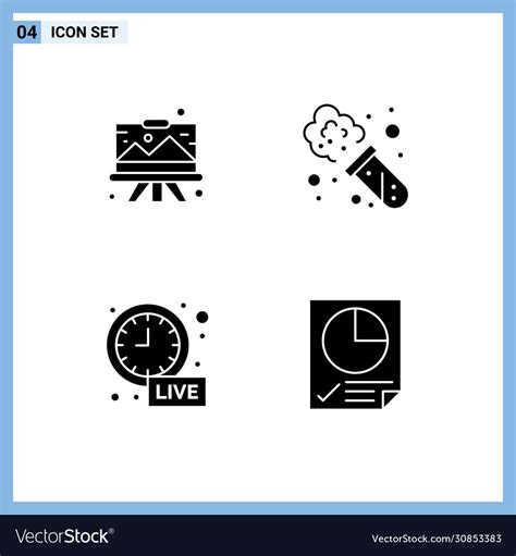 Solid Glyph Pack 4 Universal Symbols Royalty Free Vector