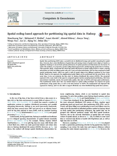 Pdf Spatial Coding Based Approach For Partitioning Big Spatial Data
