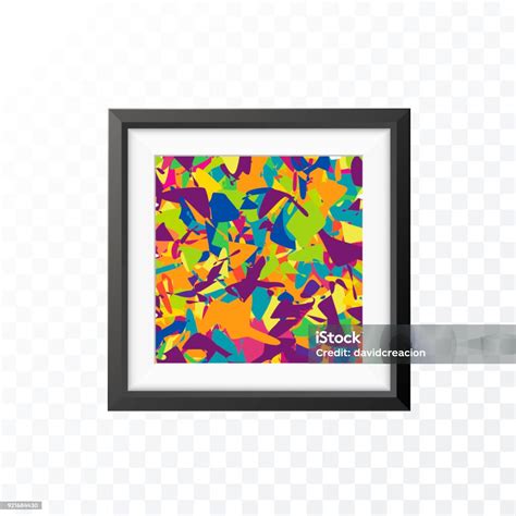 현실적인 최소한의 고립 된 검은 프레임 프레 젠 테이 션에 대 한 투명 한 배경에 추상 예술 장면 벡터 요소 벡터에 대한 스톡