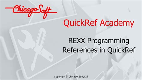 quickref academy rexx programming references in quickref® youtube
