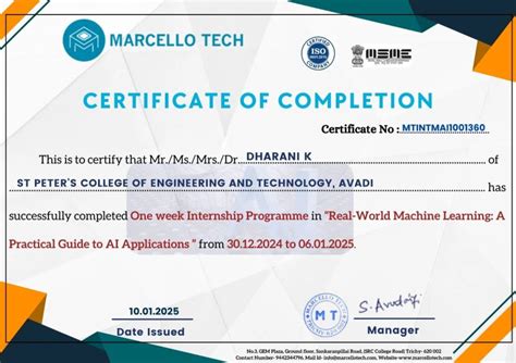 dharani karnan on linkedin machinelearning ai internship skilldevelopment continuouslearning