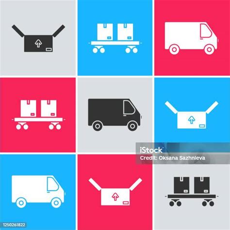 교통 기호 철도 마차 및 배달화물 트럭 차량 아이콘골판지 상자를 설정합니다 벡터 교육 강좌에 대한 스톡 벡터 아트 및 기타 이미지 교육 강좌 교통 교통수단 Istock