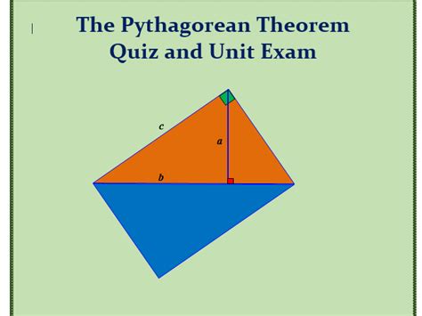 The Pythagorean Theorem Assessments Quiz And Unit Exam Teaching