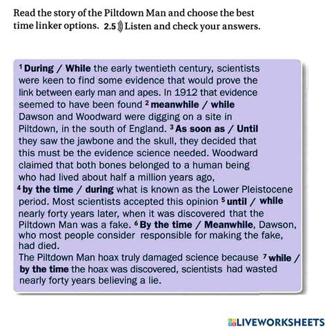 Hoax Piltdown M Free Interactive Worksheets 1048262