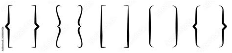 Bracket Icon Collection Black Bracket Set Set Of Text Brackets Design Icons Vintage Typography