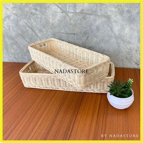 Jual Napkin Tray Panjang Baki Long Tray Anyaman Rotan Kode R08 W05 Rotan Shopee Indonesia
