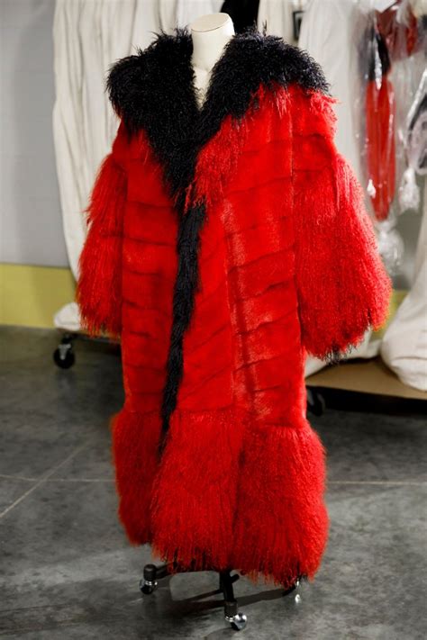 Cruellas Mongolian Lump Red And Black Fur Coat Designed By Anthony Powell And Created By
