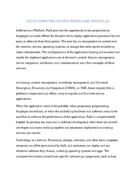 Cloud Computing Delivery Models And Services Pt2 Cloud Computing