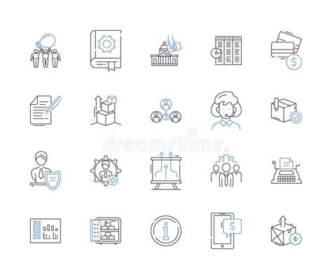 Mergers And Acquisitions Line Icons Collection Technique System