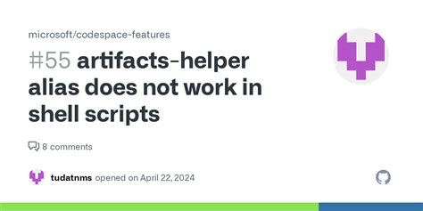 Artifacts Helper Alias Does Not Work In Shell Scripts · Issue 55