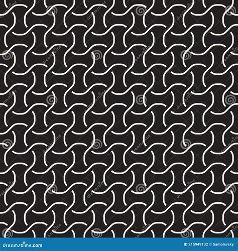 Vector Seamless Interlacing Lines Pattern Simple Abstract Chain
