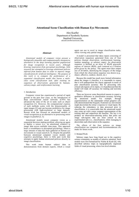 Solution Attentional Scene Classification With Human Eye Movements