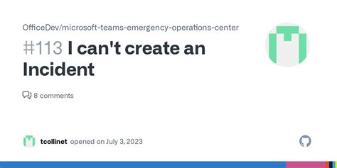 I Cant Create An Incident · Issue 113 · Officedevmicrosoft Teams Emergency Operations Center