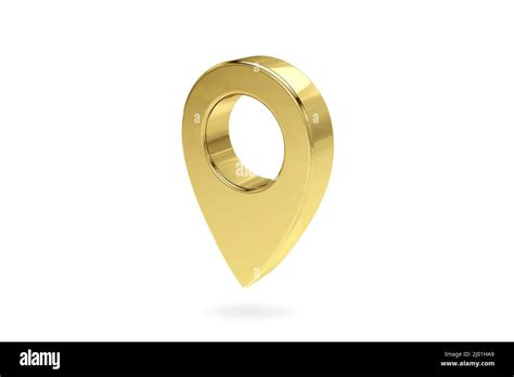 Gold Map Pointer 3d Pin Location Symbol Isolated On White Background Gold Texture 3d