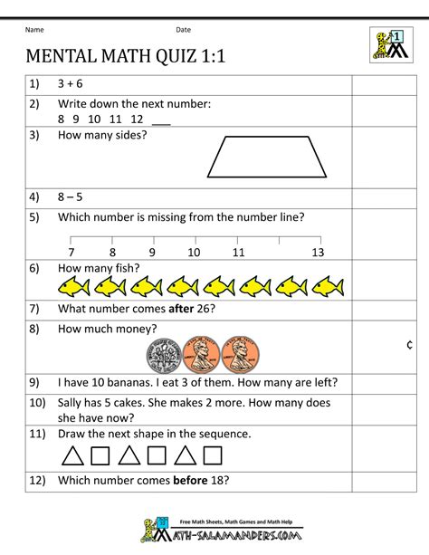 1st Grade Math Worksheets Mental Math 1 1000×1294 Mental Maths