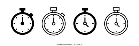 Stopwatch Icon Vector Timer Sign Symbol Stock Vector Royalty Free 2182159635 Shutterstock