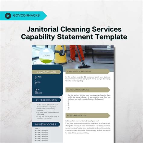 Professional Industry Janitorial Cleaning Service Capability Statement