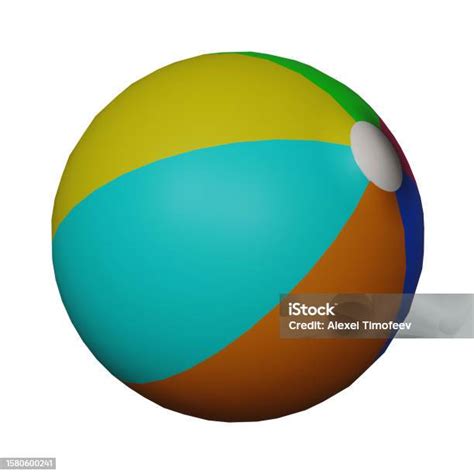 3d 일러스트레이션은 흰색 배경에 장난감 공기 해변 풍선 여러 가지 빛깔의 공을 렌더링합니다 0명에 대한 스톡 사진 및 기타 이미지 Istock
