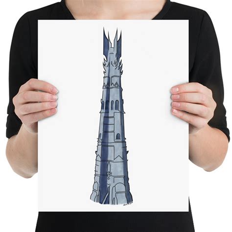 The Tower Orthanc Line Art Print Minimalist Lord Of The Rings