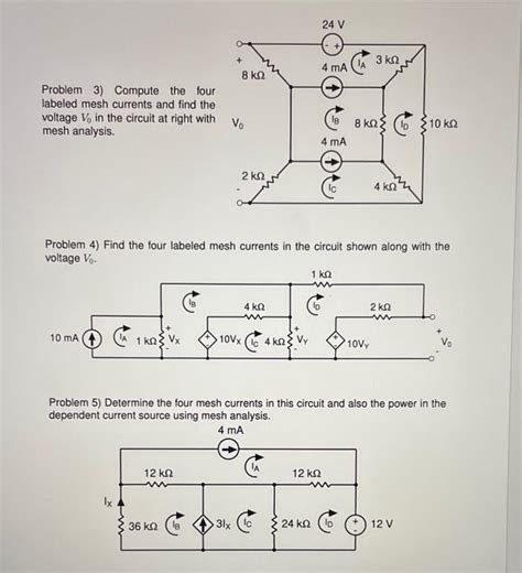 Solved Problem Compute The Four Labeled Mesh Currents And Chegg