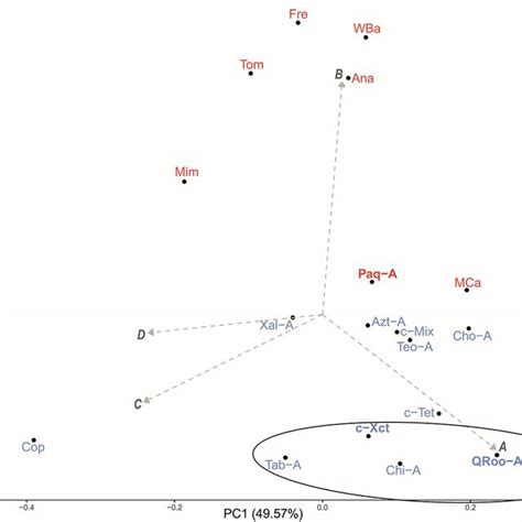 Principal Component Analysis Based In Mtdna Haplogroup Frequencies