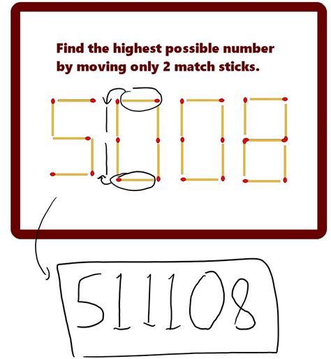 find the largest number with 2 match sticks