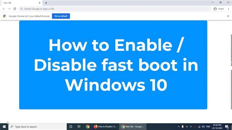 How To Enable And Disable Fast Boot Fast Startup In Windows YouTube