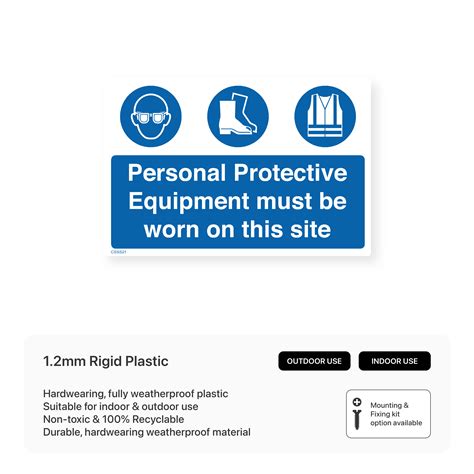 Personal Protective Equipment Must Be Worn Sign Safety Signs And Stickers